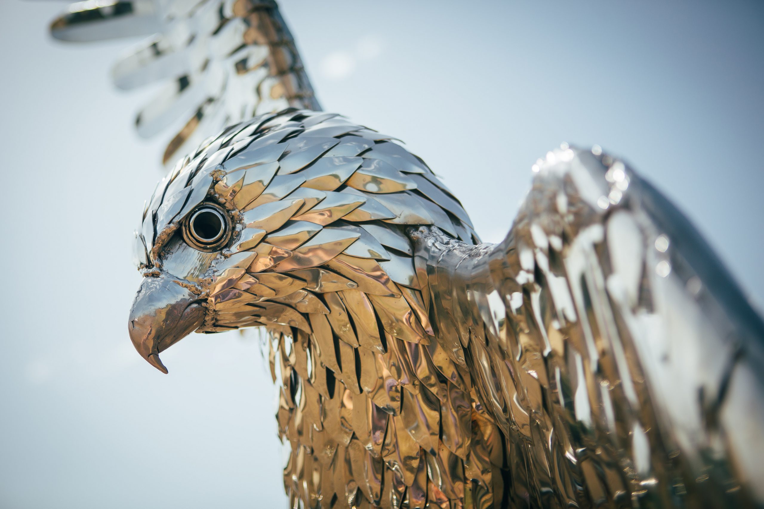Falcon Garden Sculpture, Unique handcrafted metal sculptures by Michael ...