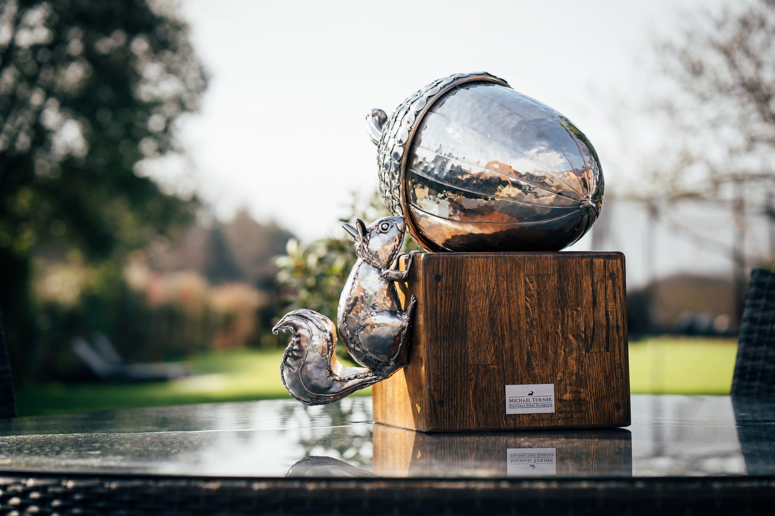 Giant Acorn sculpture - michael turner studios Stainless Steel Sculpture