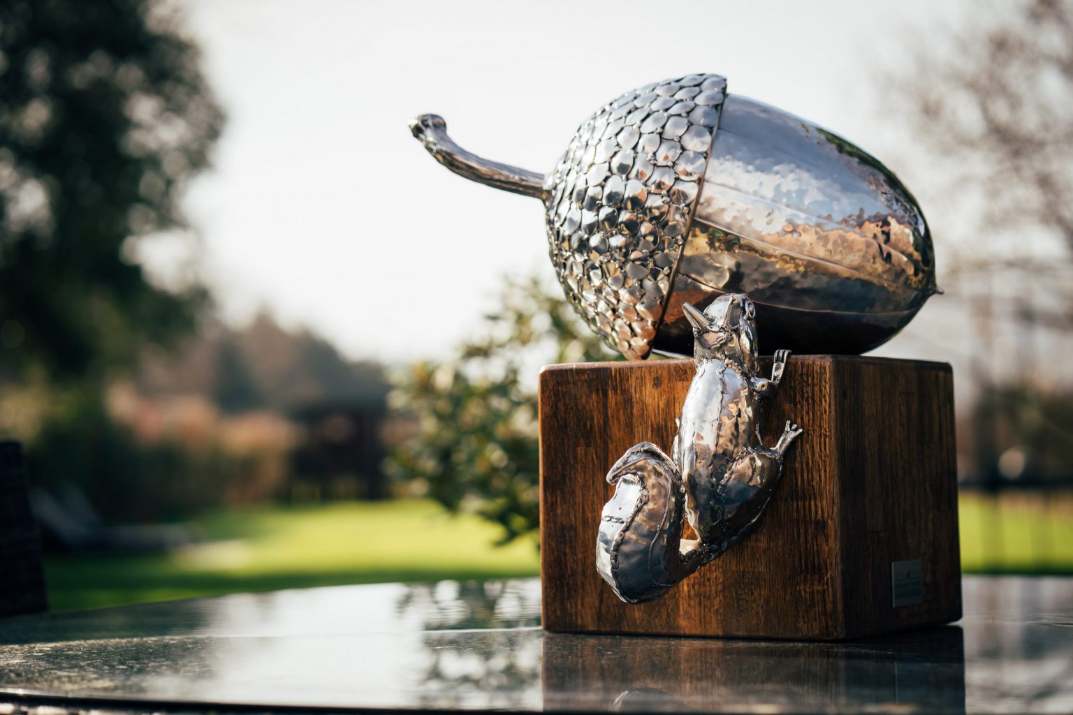 Giant Acorn sculpture - michael turner studios Stainless Steel Sculpture