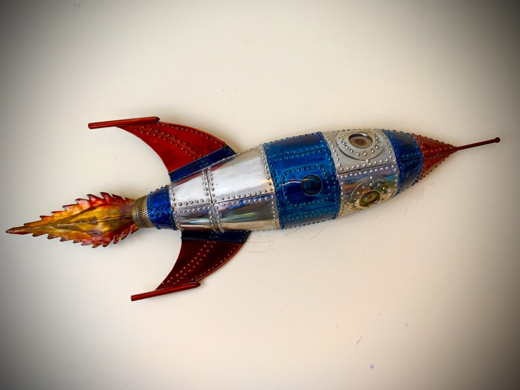 Wall Mounted Rocket - by michael turner studios Stainelss Steel Sculpture