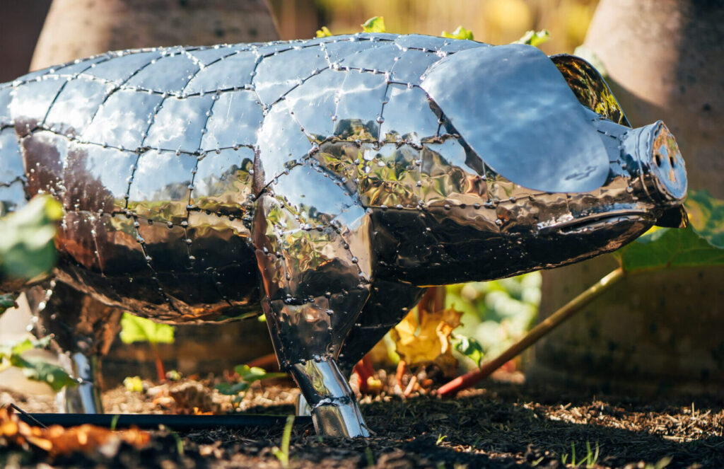 Pig Garden Sculpture Michael Turner Stainless Steel Sculpture